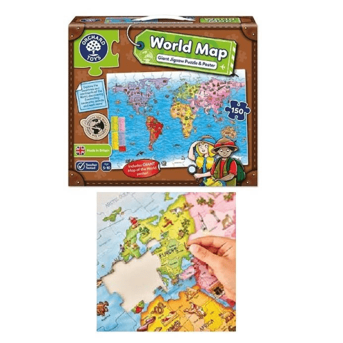 World Map Giant Jigsaw 150 Pieces by Orchard Toys | Presents of Mind